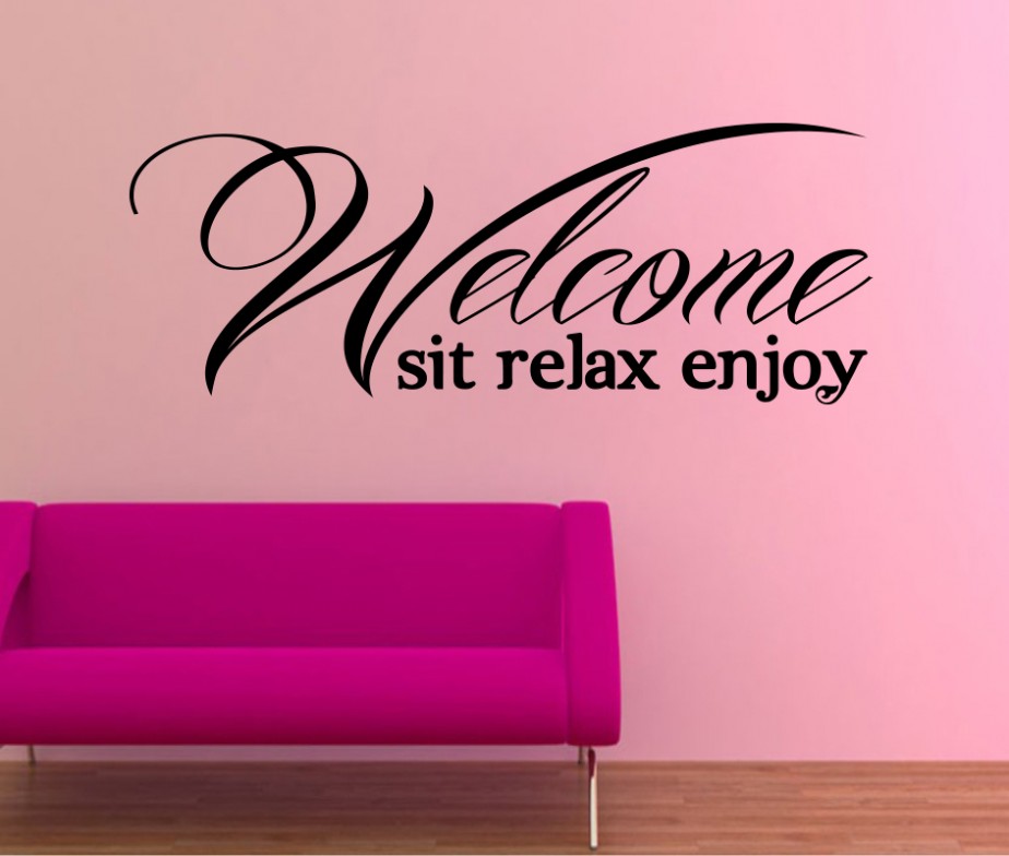 StickONmania.com | Vinyl Wall Decals | Welcome, Sit, Relax, Enjoy #1 ... StickONmania.com | Vinyl Wall Decals | Welcome, Sit, Relax, Enjoy #1 ...