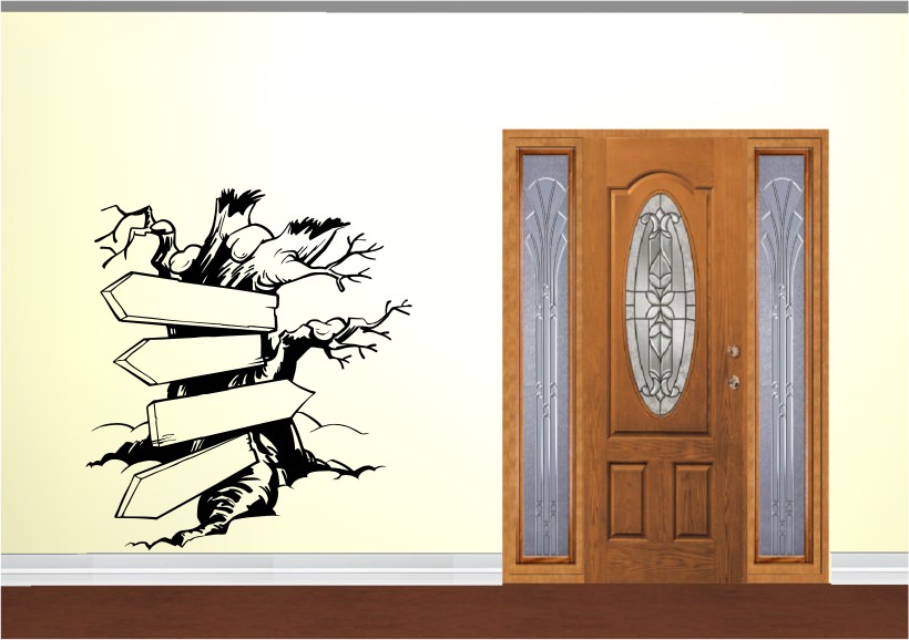 StickONmania.com | Vinyl Wall Decals | Tree with Sign Post Sticker